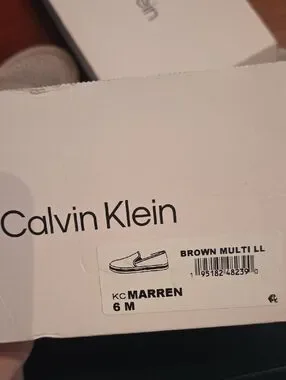Calvin Klein | Shoes | Calvin Klein Marren Brown Monogram Slipon Size 6 ...